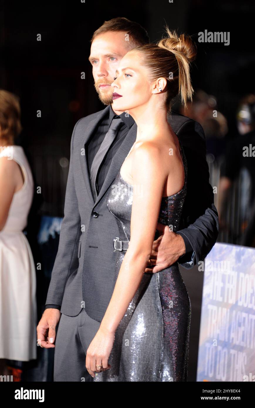 Teresa Palmer, Mark Webber attending the Point Break Hollywood Premiere ...