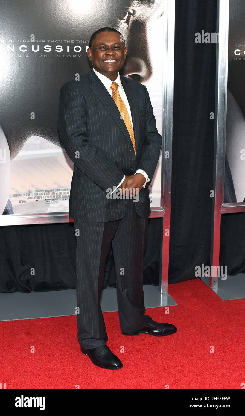 Dr. Bennet Omalu attending the "Concussion" New York Premiere held at ...