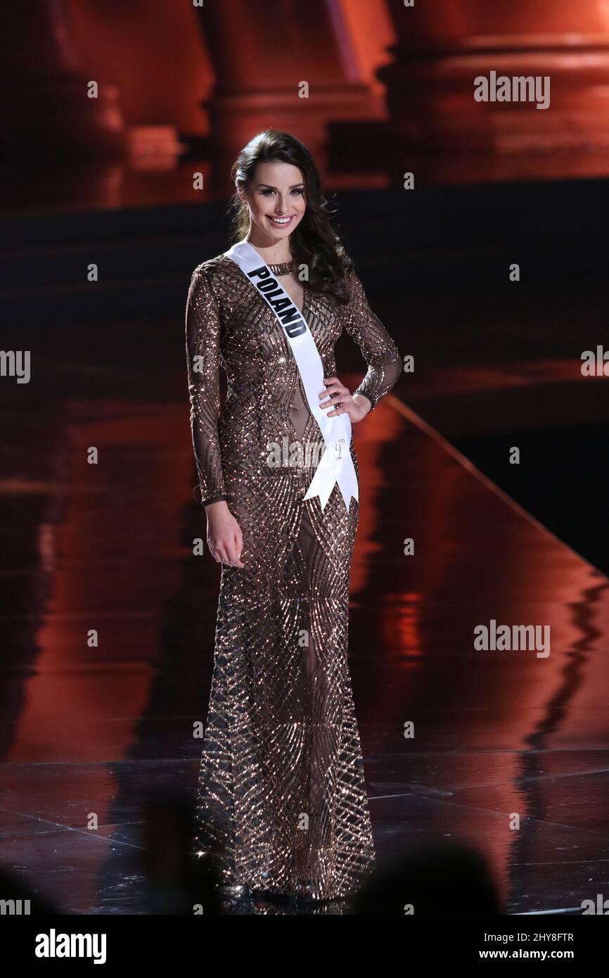 Miss Poland, Weronika Szmajdzinska takes part in the Miss Universe ...