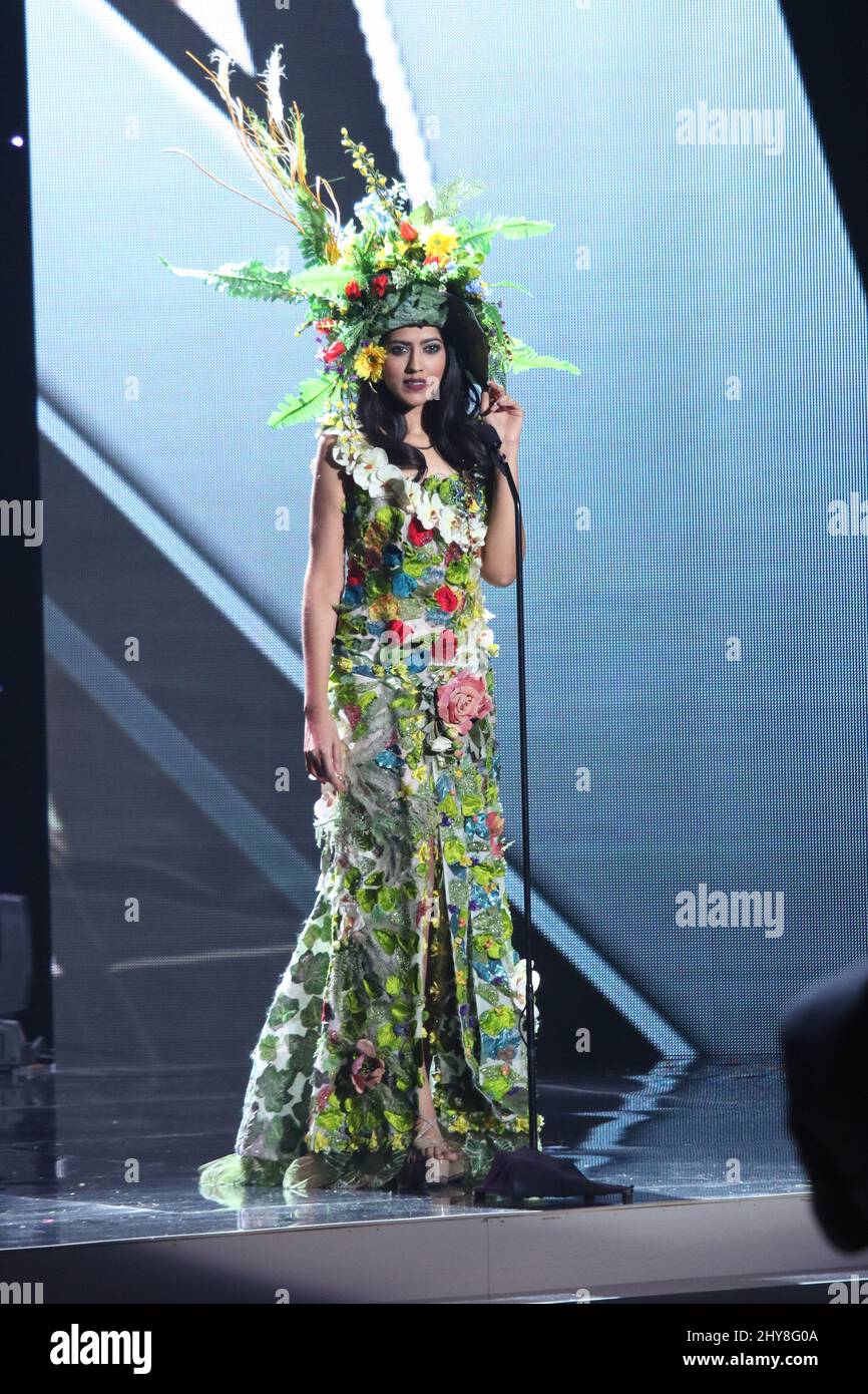Miss Mauritius, Sheetal Khadun participates in the 2015 Miss Universe ...