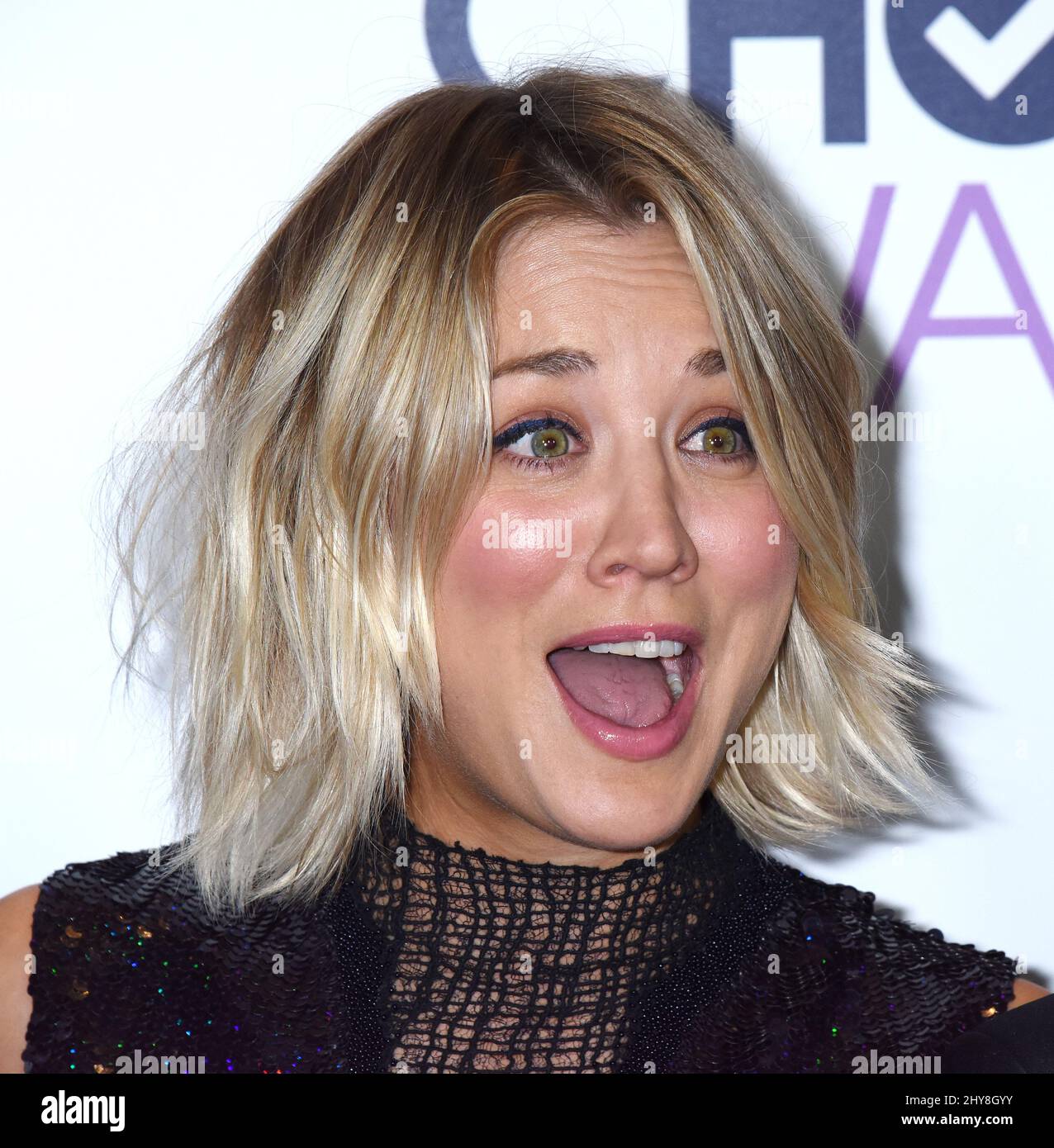 Kaley Cuoco in the press room at the People's Choice Awards 2016 held ...