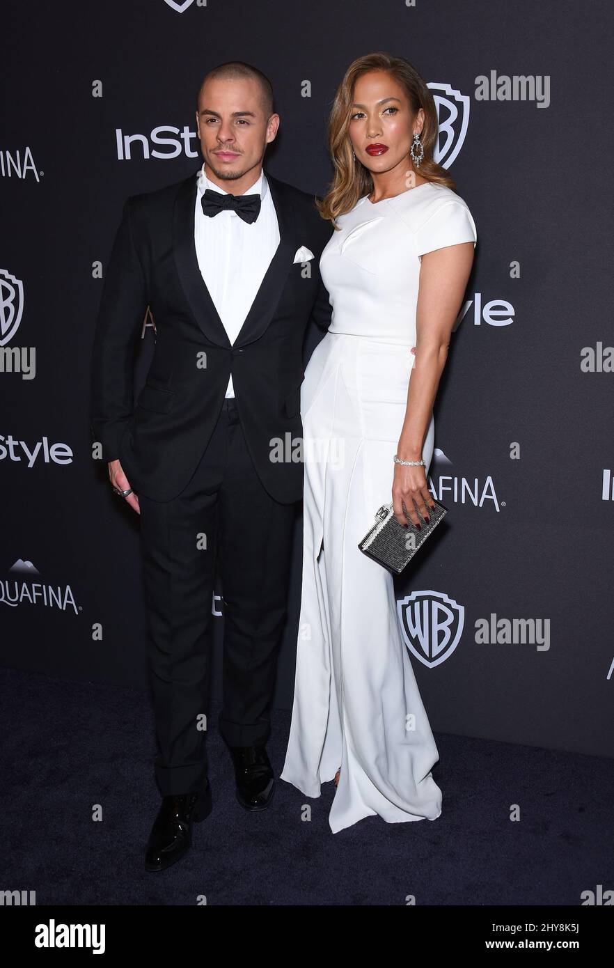 Jennifer Lopez and Casper Smart attending the InStyle and Warner ...