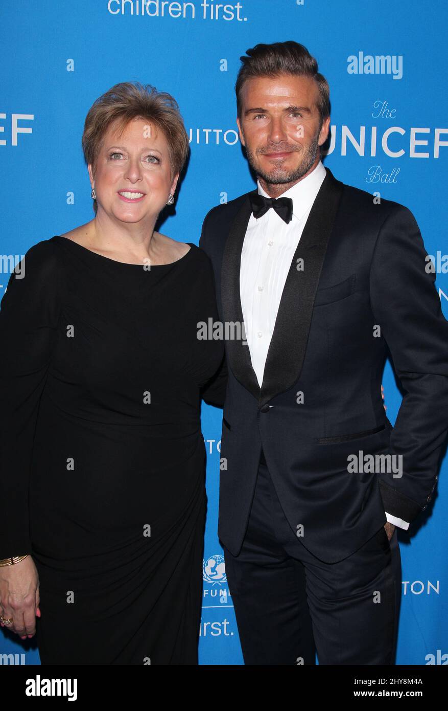 Caryl Stern and David Beckham attending the sixth Biennial UNICEF Ball ...