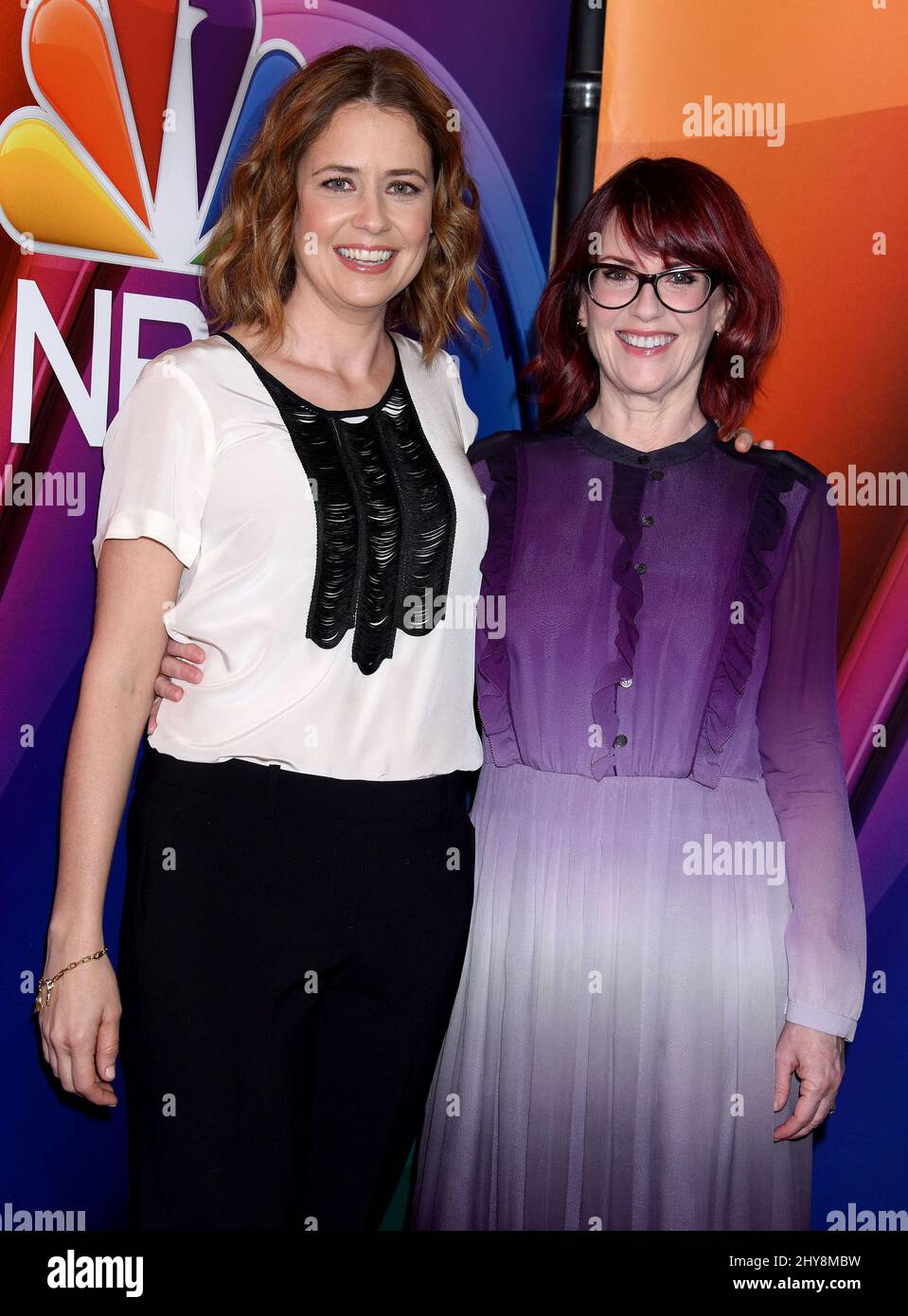 Jenna Fischer and Megan Mullally attending the NBCUniversal Press Tour ...