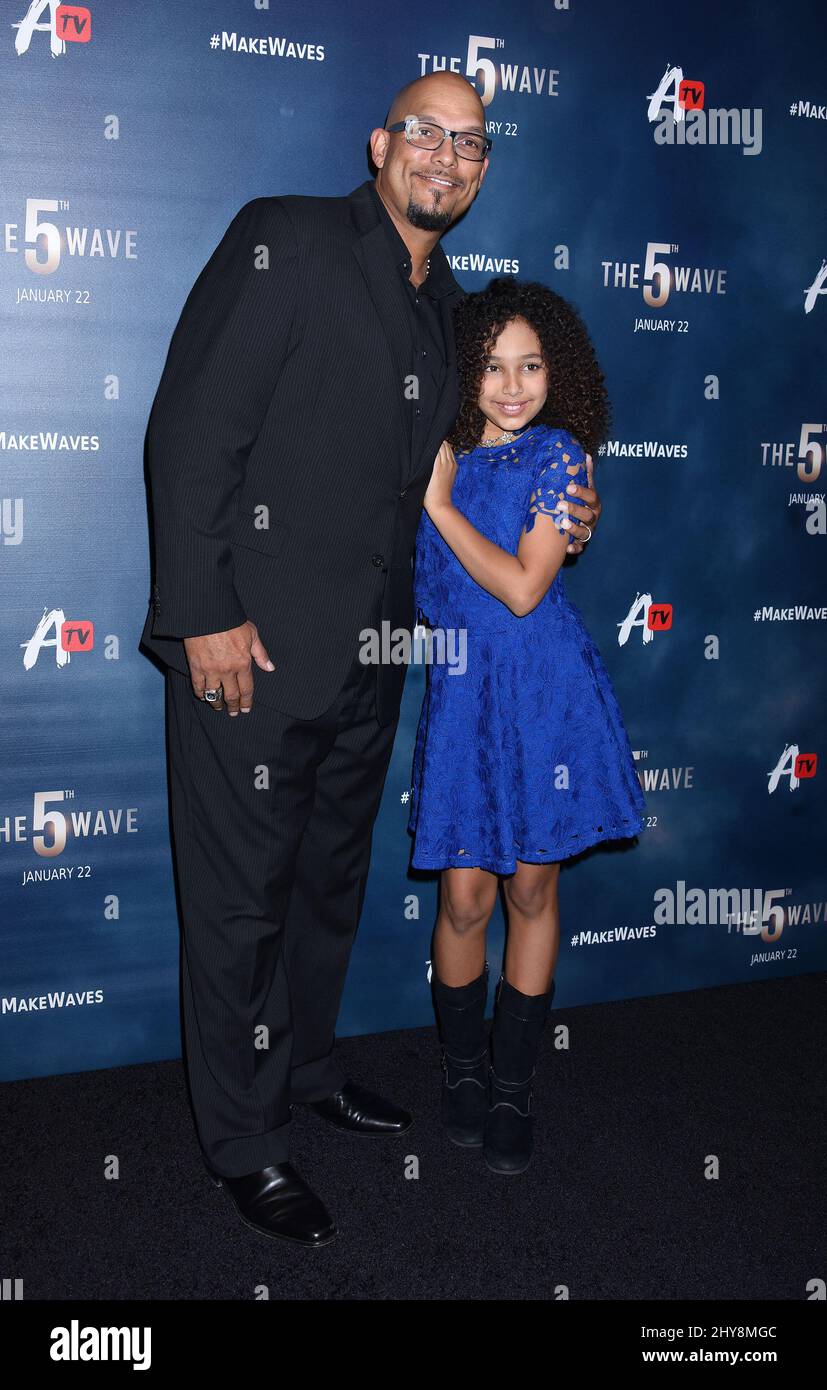 David Justice and Raquel Justice attending the "The 5th Wave" Fan ...