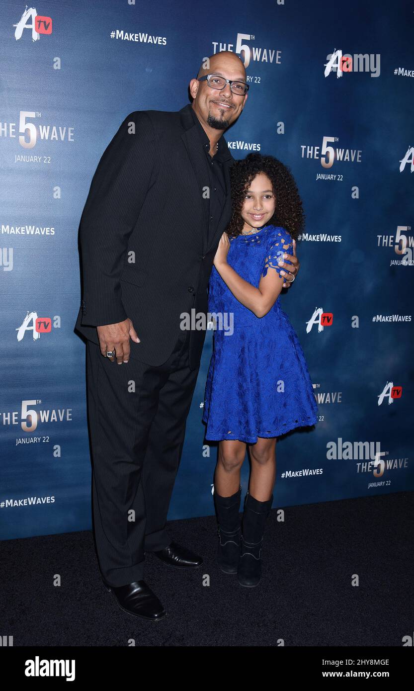David Justice and Raquel Justice attending the "The 5th Wave" Fan ...