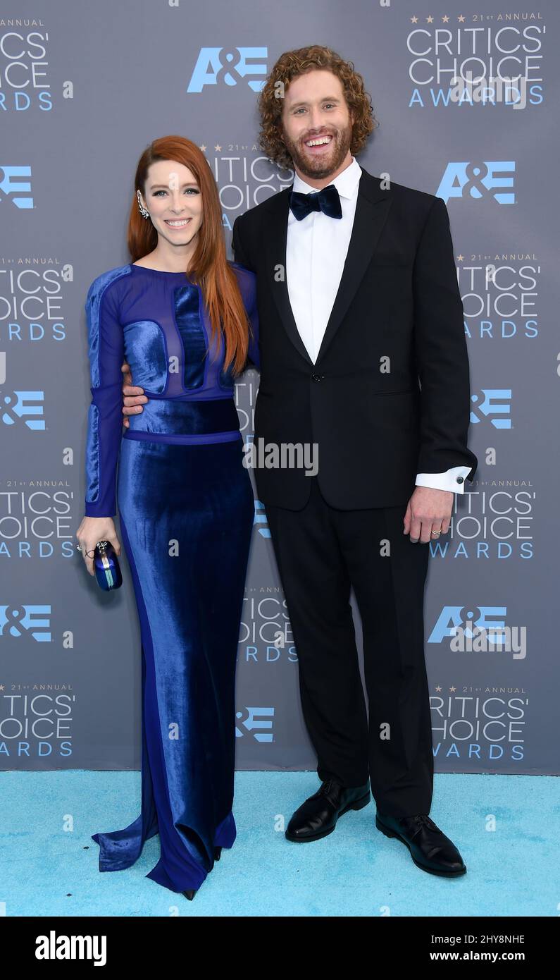 TJ Miller attends the 21st Annual Critics' Choice Awards held at Barker ...