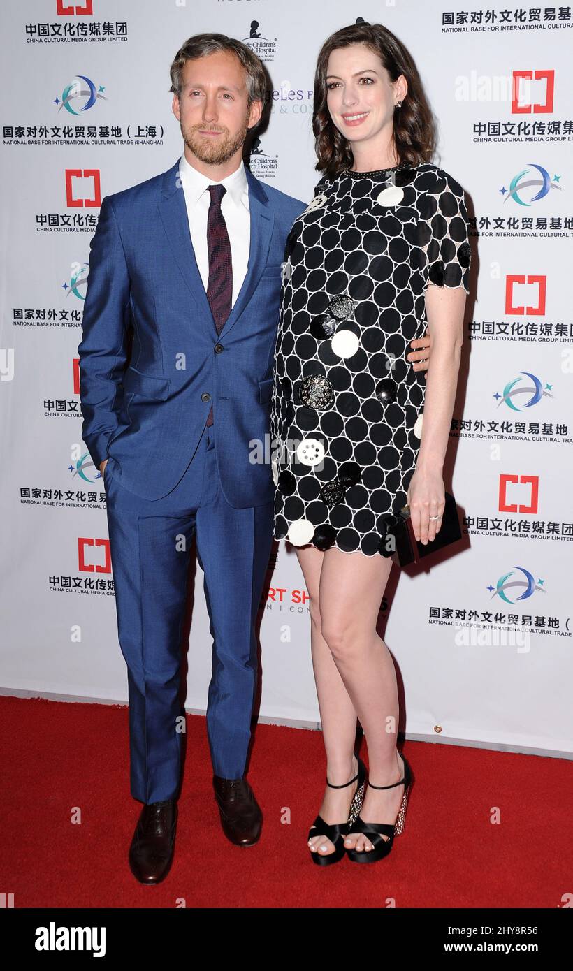 Anne Hathaway, Adam Shulman attending the LA Art Show 2016 Opening ...