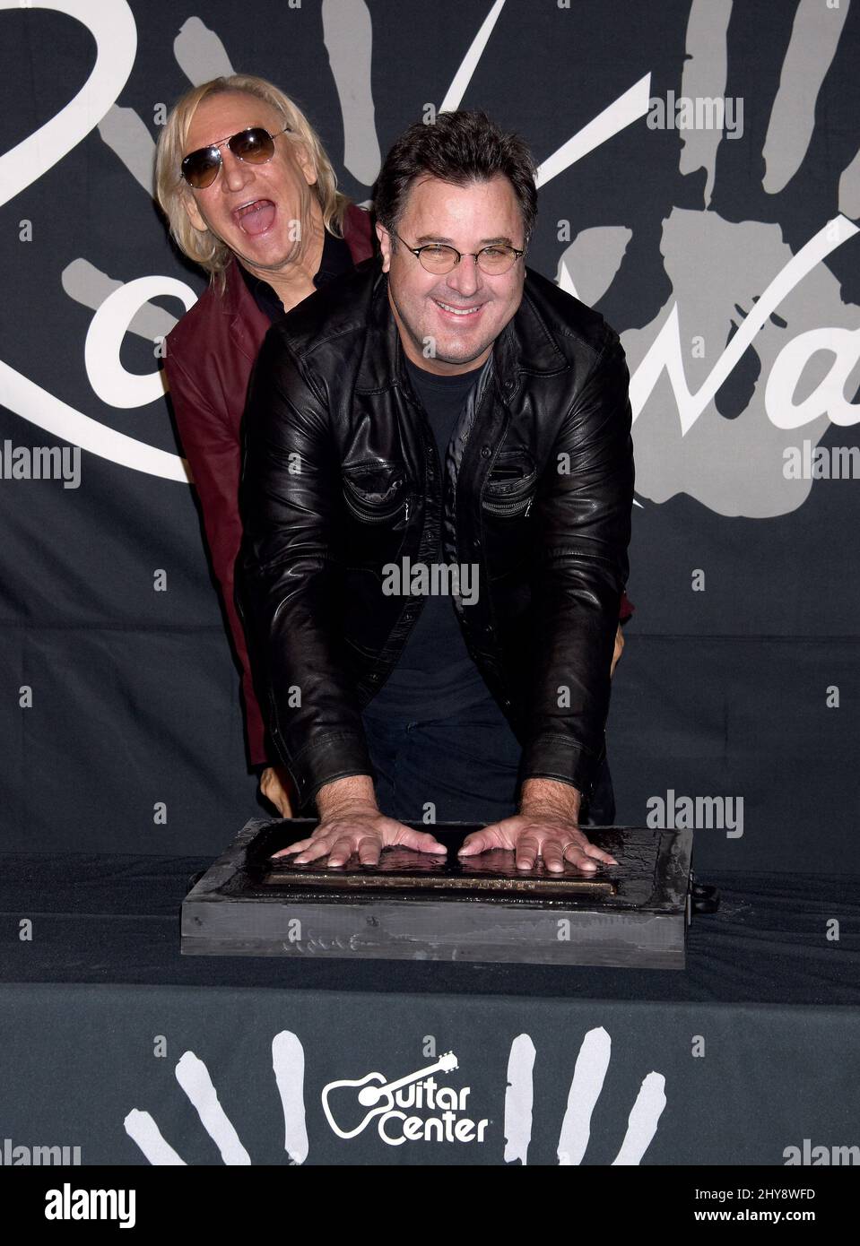 Vince Gill and Joe Walsh during a hand printing ceremony for Country ...