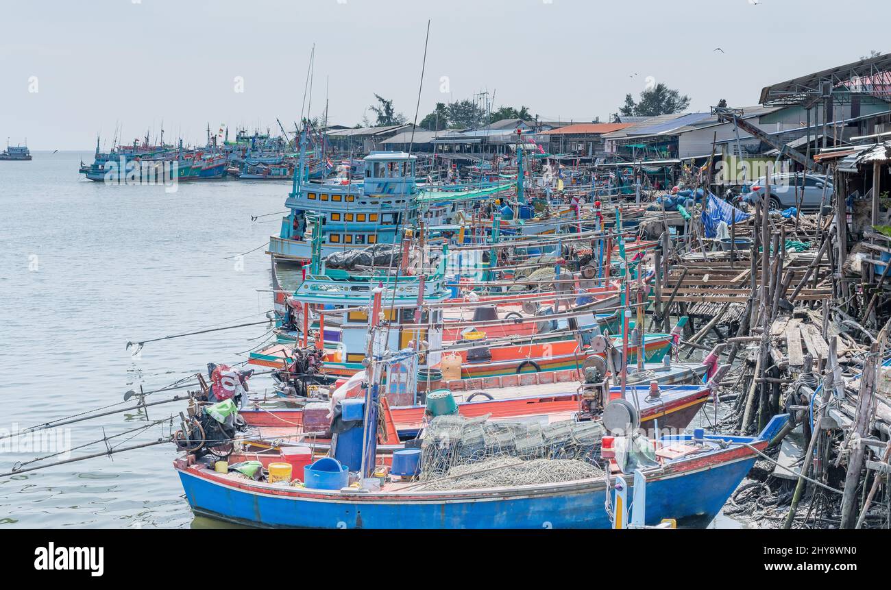 The fresh fish market bridge is the port of the seafood market and a ...