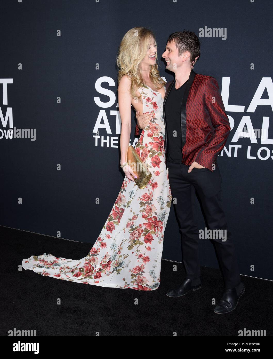 Matt Bellamy and Elle Evans attending the Saint Laurent event held at ...