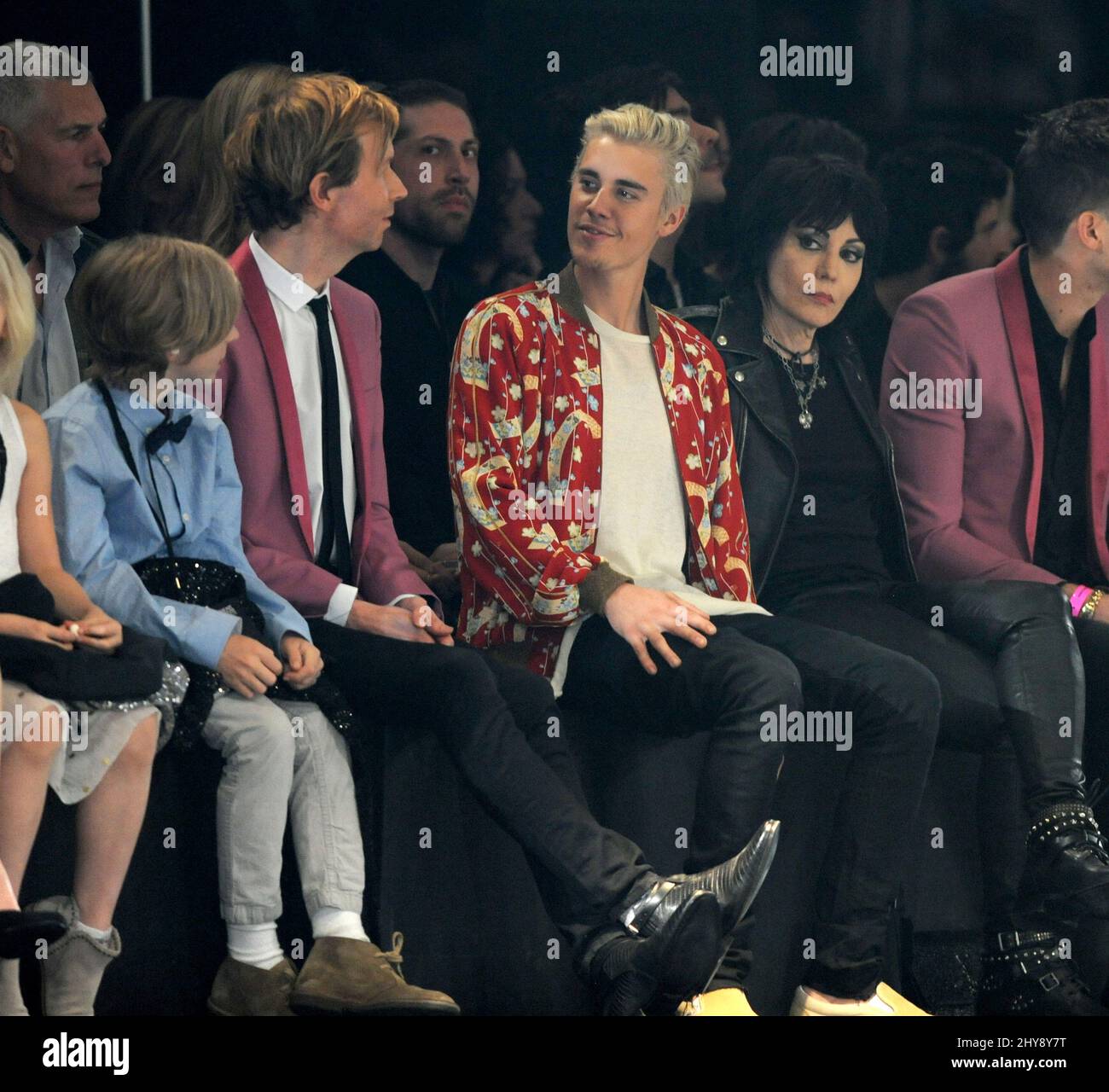 Beck, Justin Bieber and Joan Jett attending front row of the Saint ...