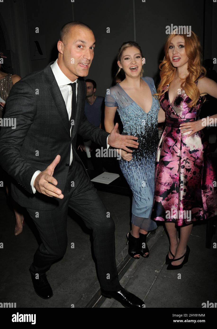 Nigel Barker, Willow Shields, Katherine McNamara backstage during the ...