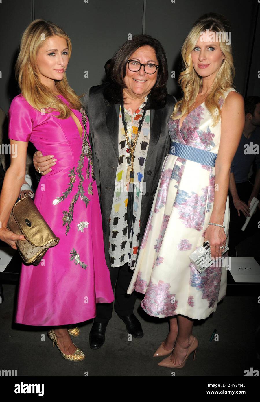 Paris Hilton, Fern Mallis, Nicky Hilton Rothschild backstage during the ...