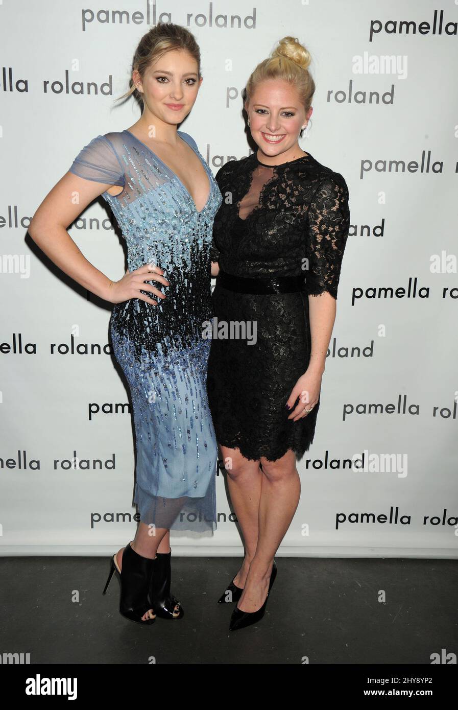 Willow Shields, Sydney DeVos backstage during the Pamella Roland Spring ...