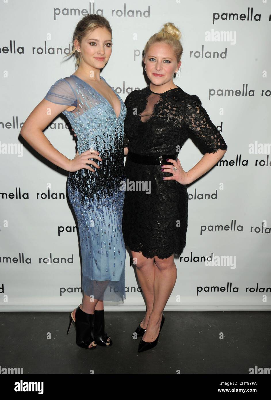 Willow Shields, Sydney DeVos backstage during the Pamella Roland Spring ...