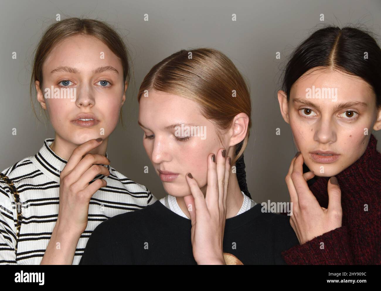 Models backstage prior to the Suno Fall 2016 Collection presentation ...