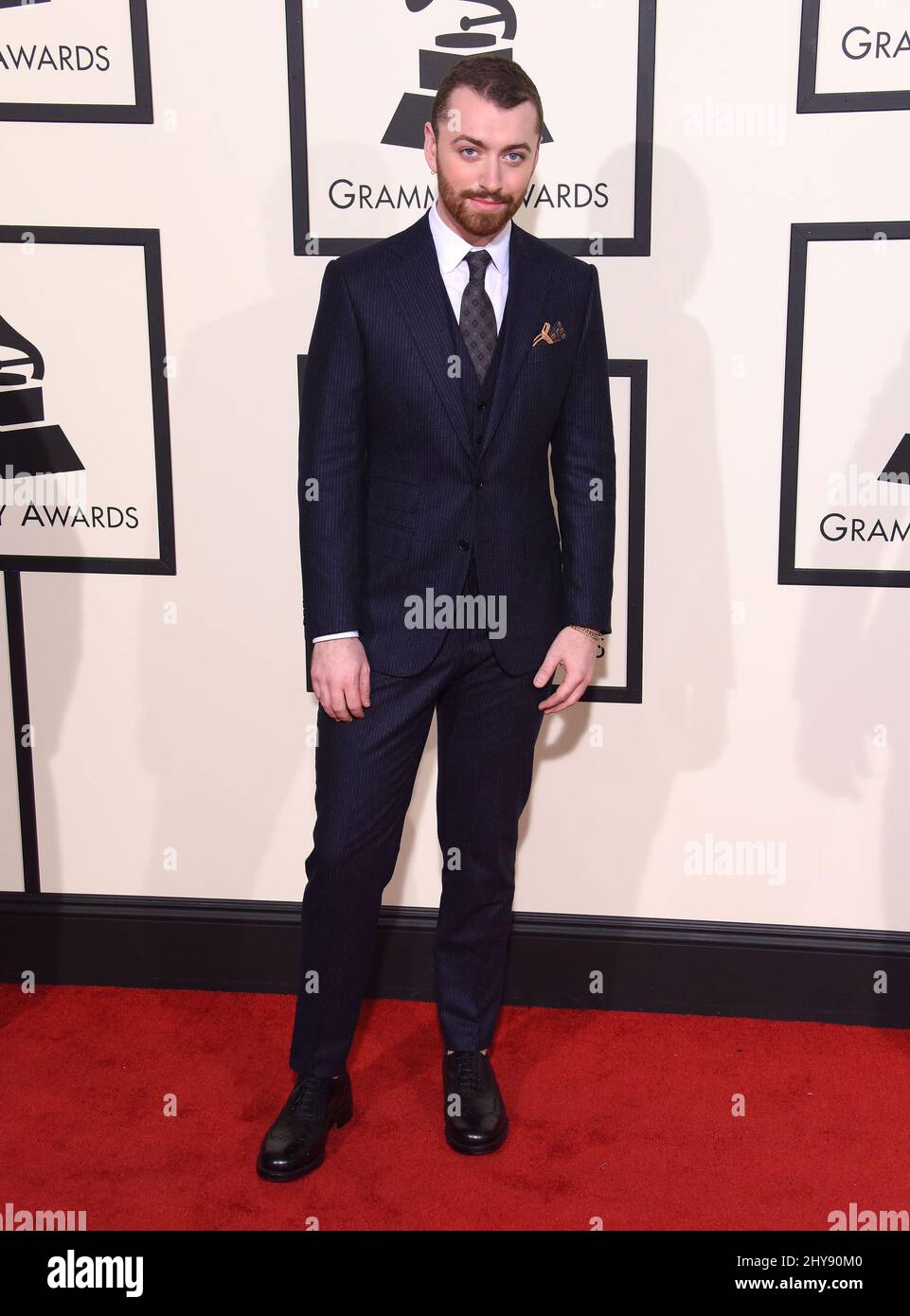 Sam Smith arriving at the 58th Annual Grammy Awards held at Staples ...