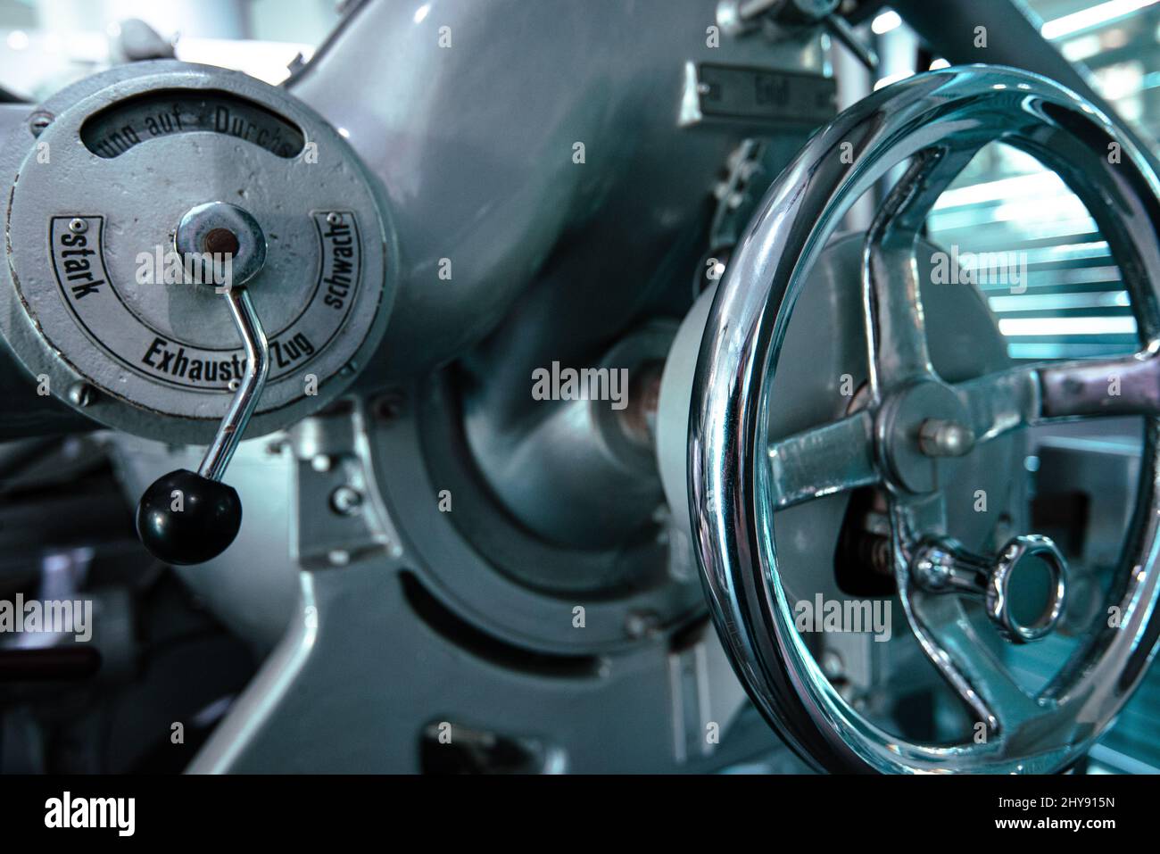 Close-up shot of industrial machines operate system Stock Photo - Alamy
