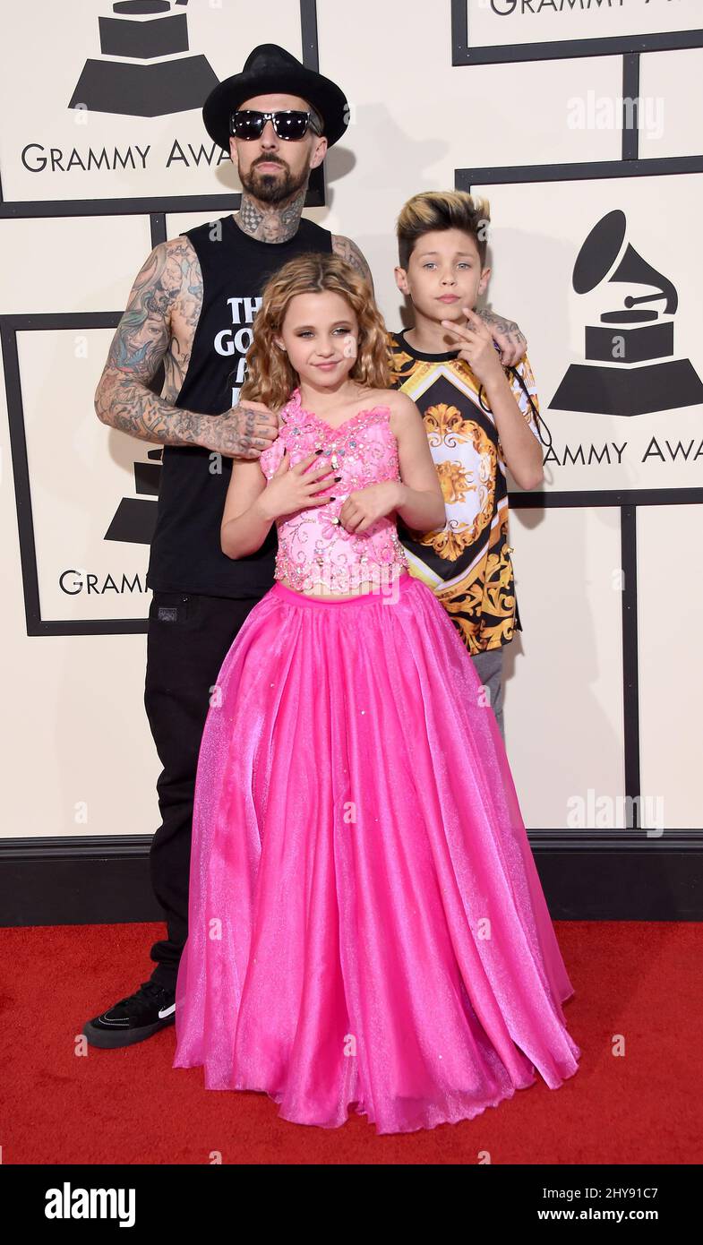 Travis Barker, Landon Barker & Alabama Barker arriving at the 58th ...