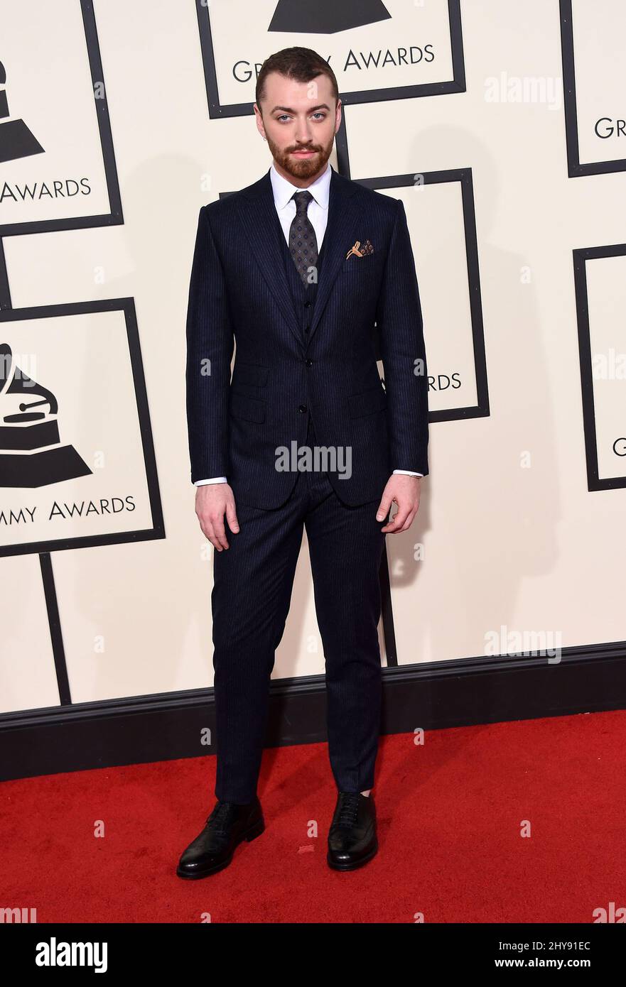 Sam Smith arriving at the 58th Annual Grammy Awards held at Staples ...