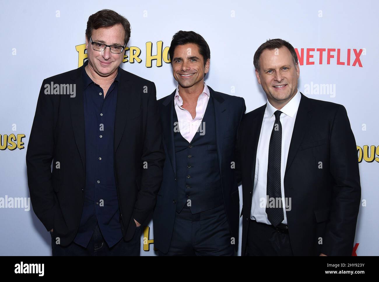 Dave Coulier, John Stamos & Bob Saget attending the Nextflix 'The Fuller House' premiere held at ...