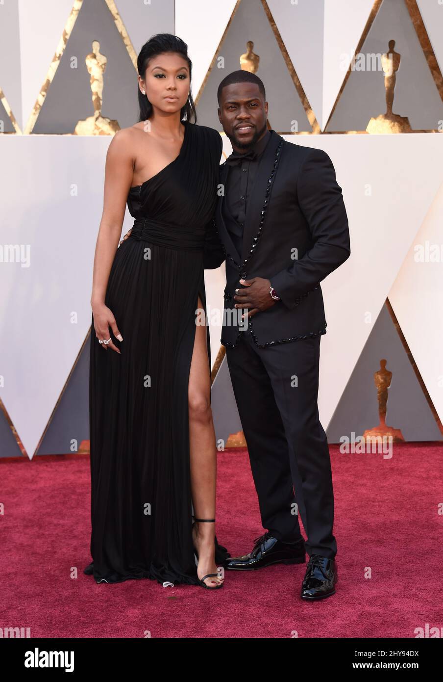 Kevin Hart and Eniko Parrish attending the 88th Annual Academy Awards ...