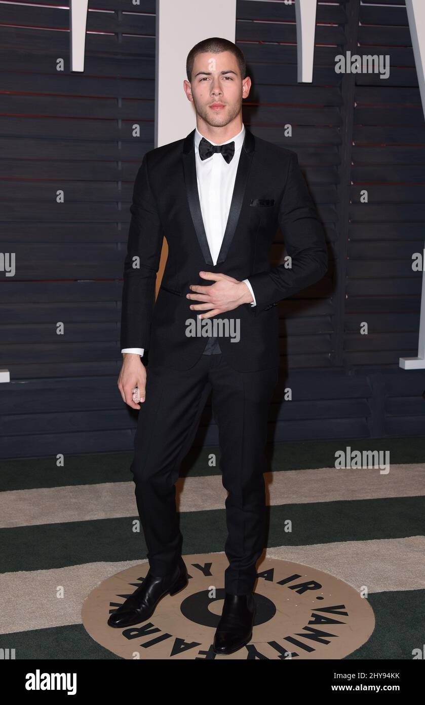 Nick Jonas attending the 2016 Vanity Fair Oscar Party Hosted By Graydon ...