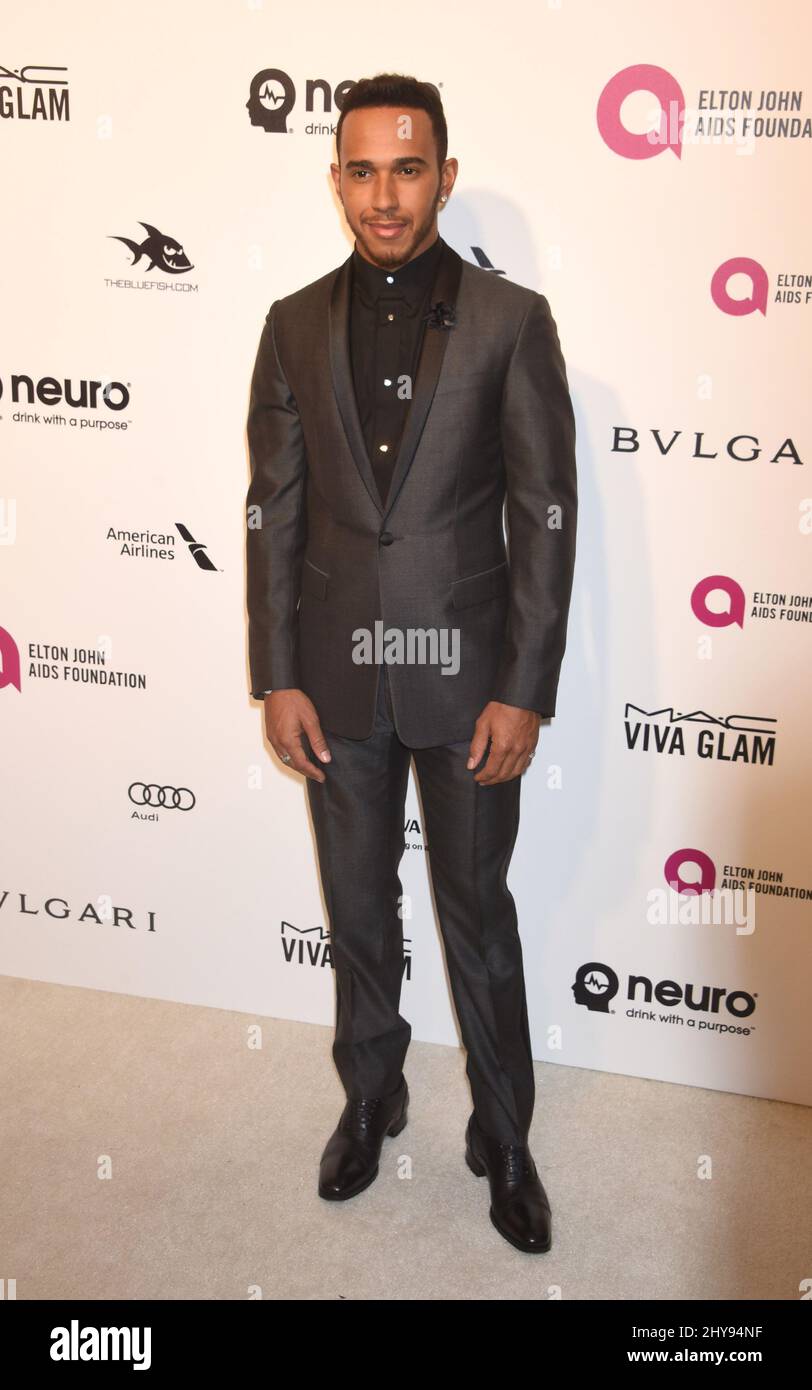 Lewis Hamilton attending the 24th Annual Elton John AIDS Foundation's ...