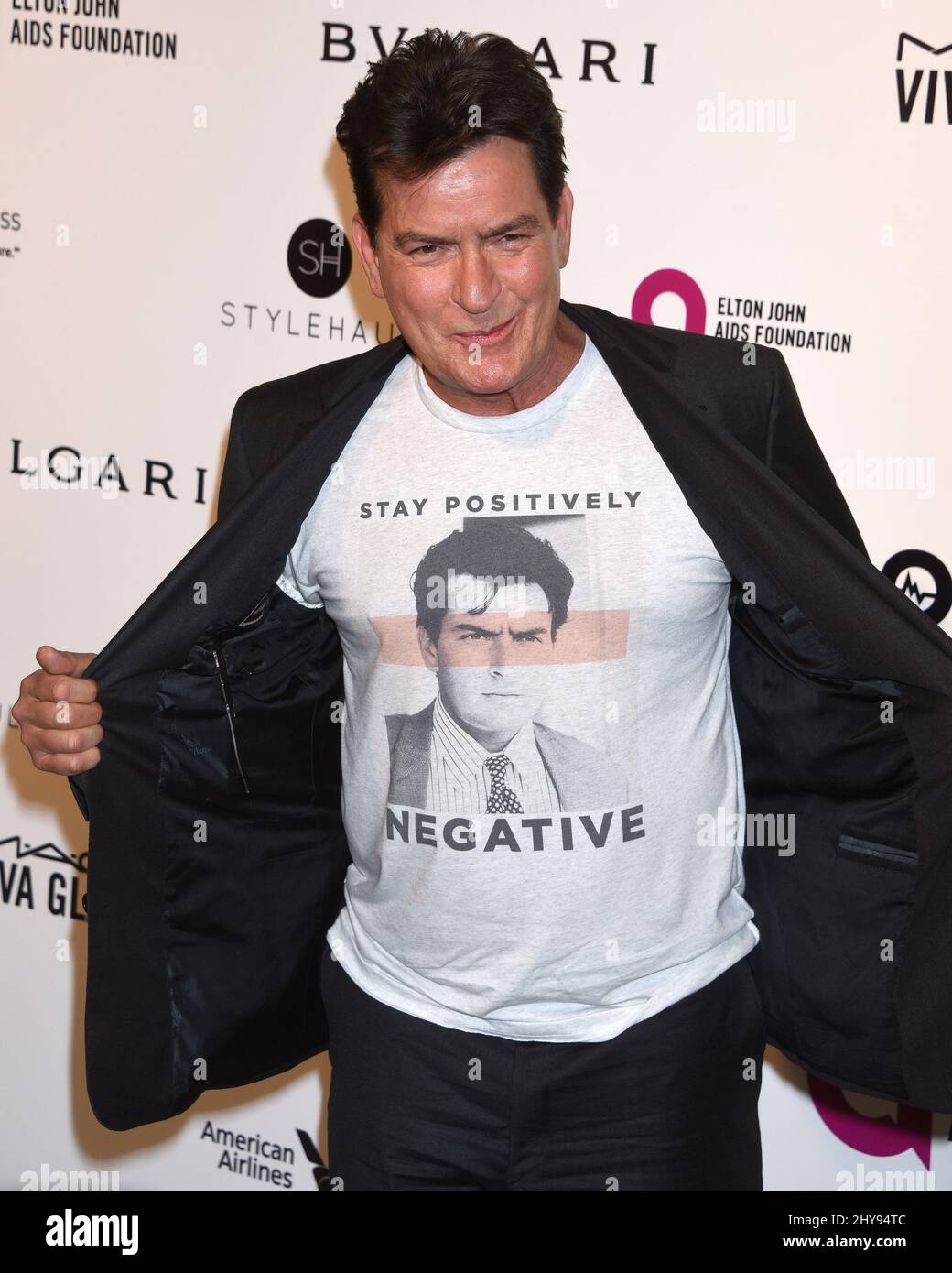 Charlie Sheen attending the 24th Annual Elton John AIDS Foundation's ...