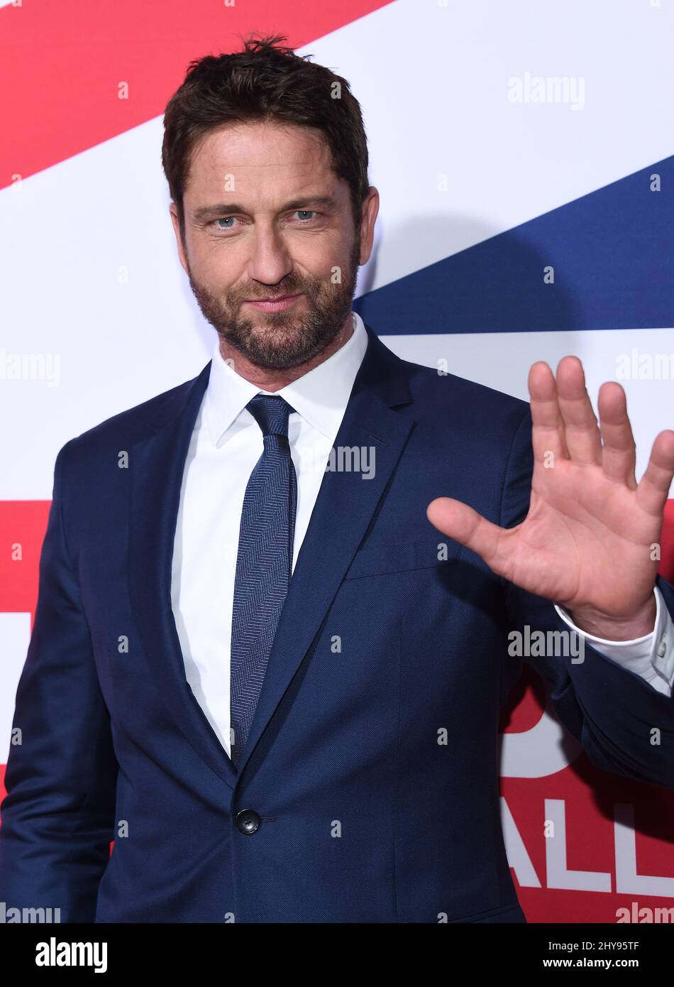Gerard Butler attends the premiere of London Has Fallen at the Arclight ...
