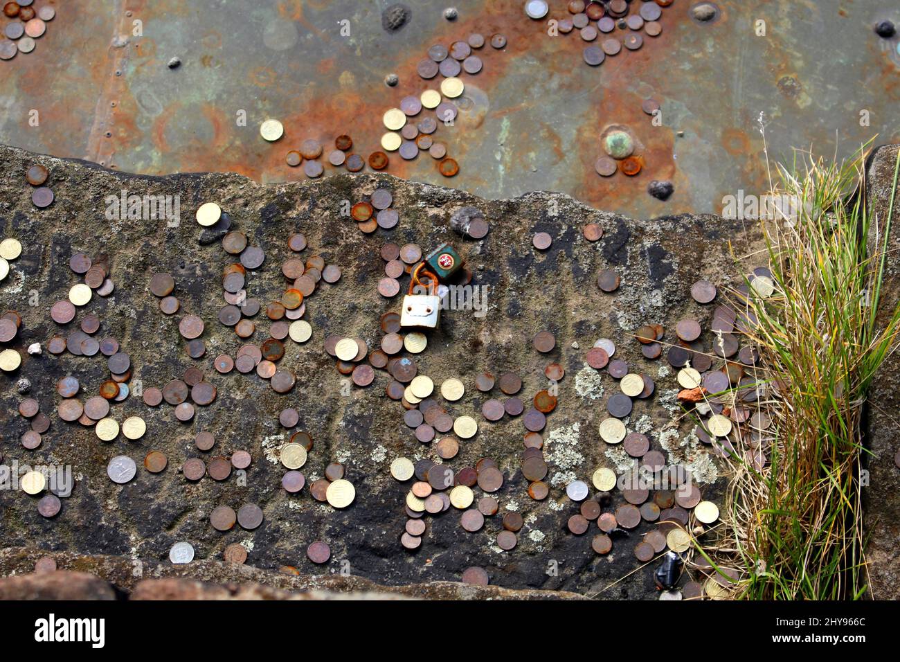 Two locks on old hi-res stock photography and images - Alamy