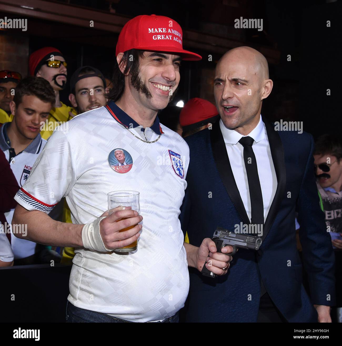 Sacha Baron Cohen & Mark Strong attends "The Brothers Grimsby" Los ...