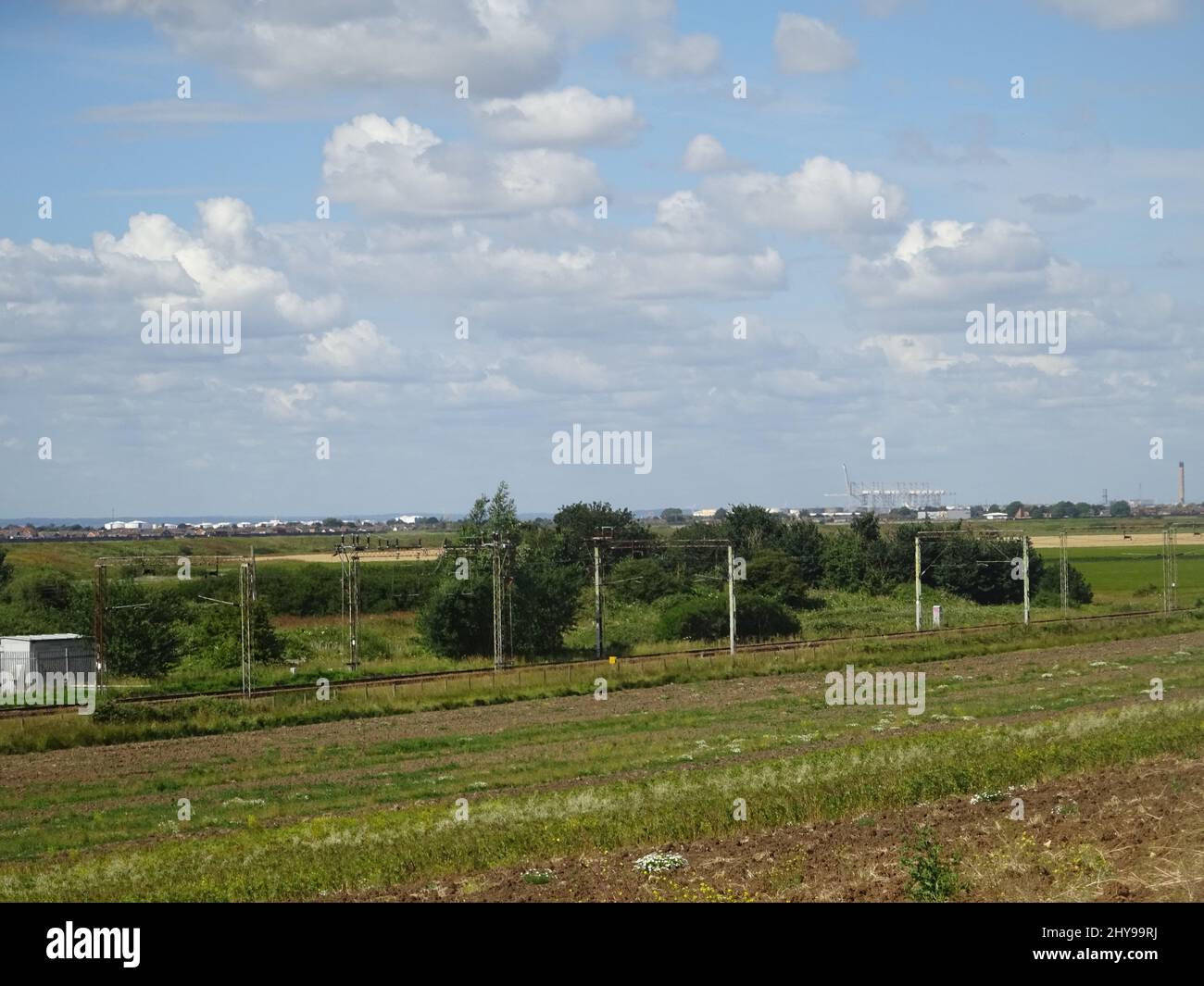 View of Thames river estuary marshes at Hadleigh Stock Photo - Alamy
