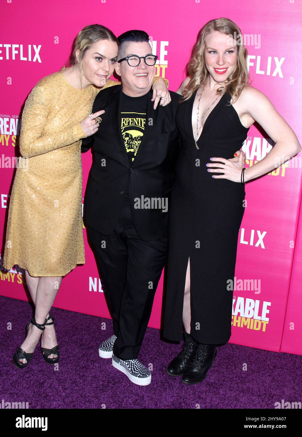 Taryn Manning, Lea DeLaria and Emma Myles attends the premiere of ...