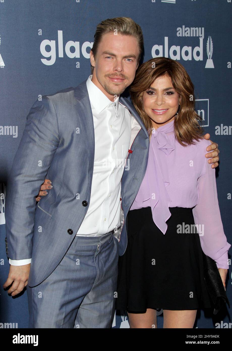 Derek Hough and Paula Abdul attending the 27th Annual GLAAD Media ...