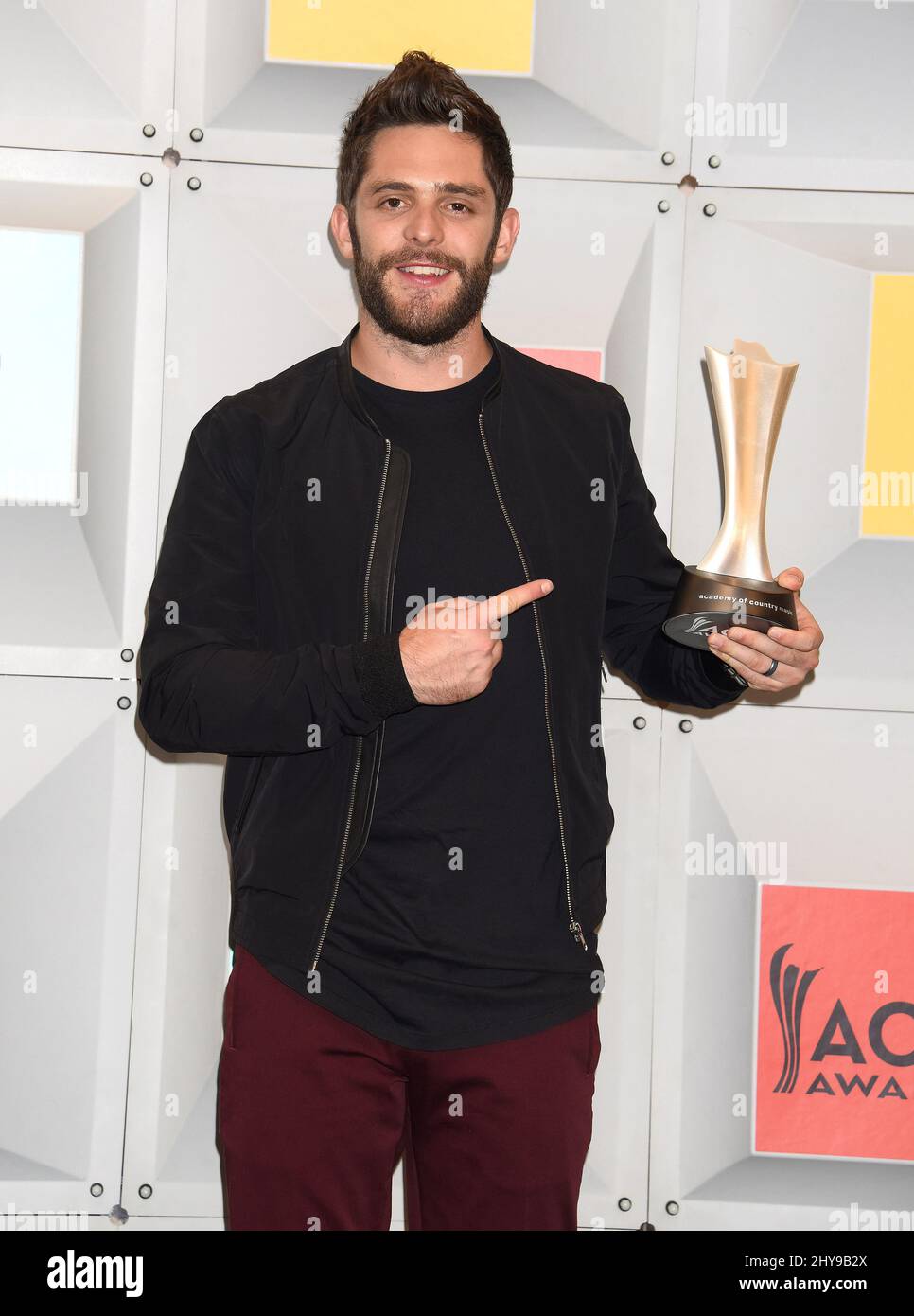 Thomas Rhett in the press room at the 51st annual Academy of Country ...