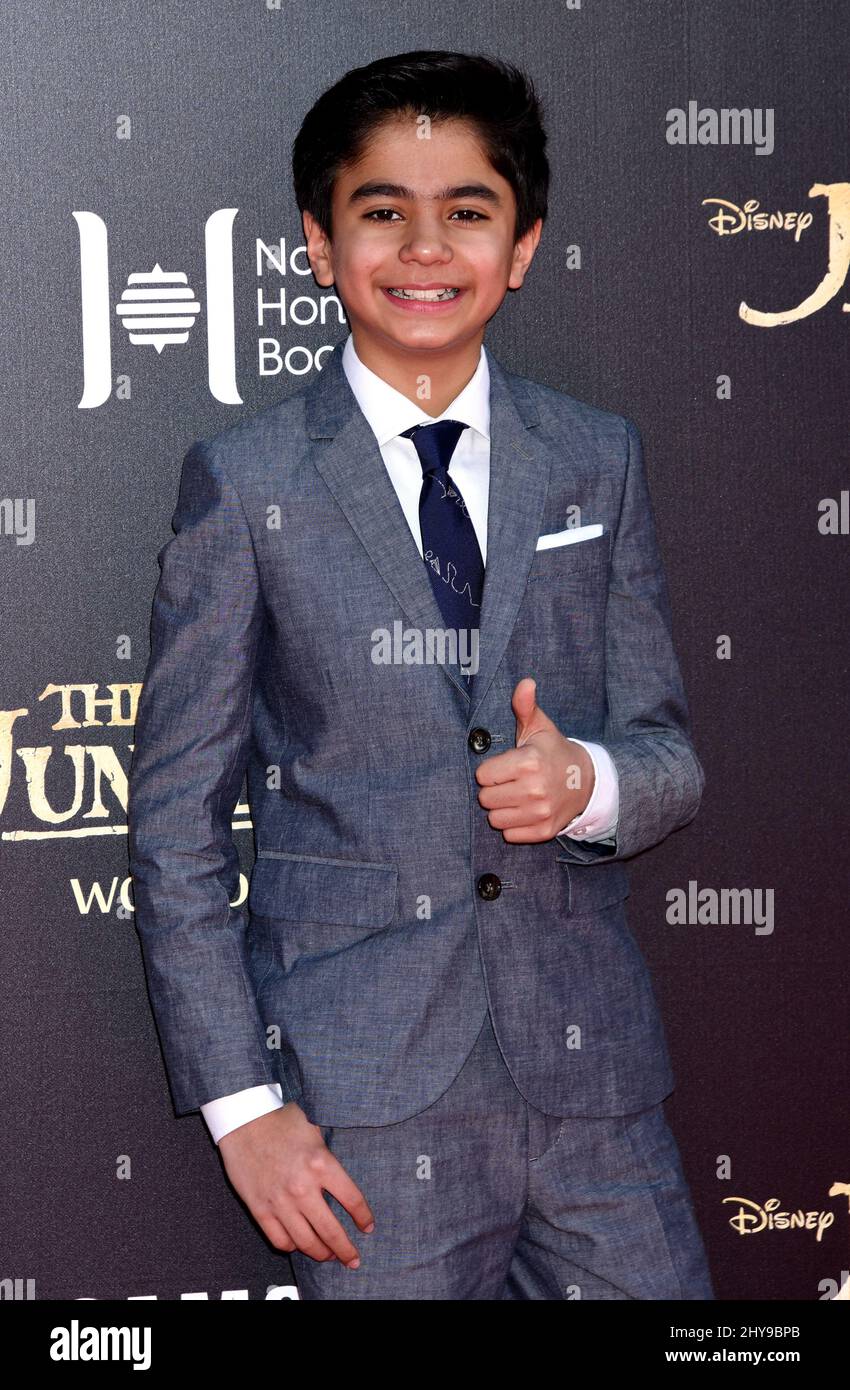 Neel Sethi attending the premiere of 'The Jungle Book' at the El ...