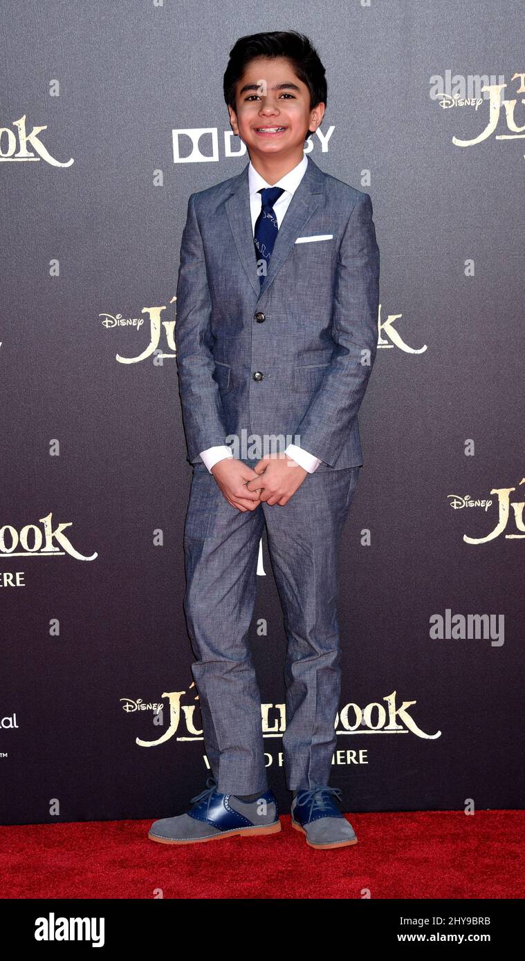 Neel Sethi attending the premiere of 'The Jungle Book' at the El ...