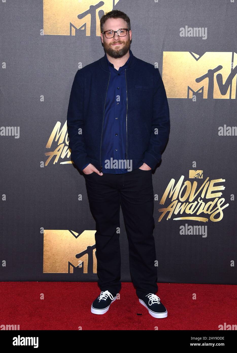 Seth Rogen attending the 2016 MTV Movie Awards held at Warner Bros ...