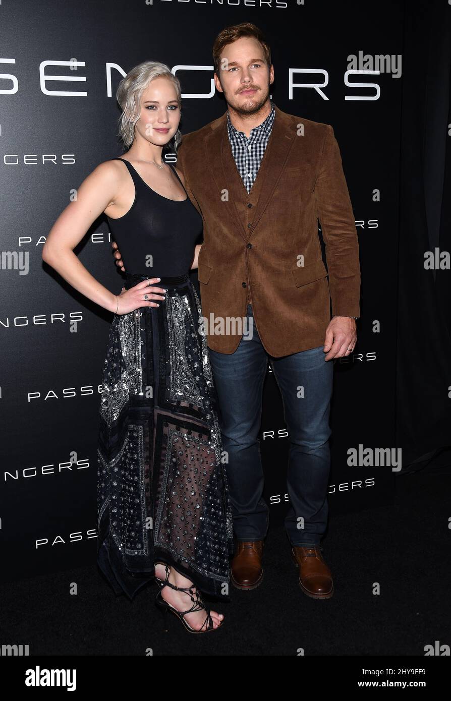 Jennifer Lawrence & Chris Pratt attending Sony Pictures presentation ...