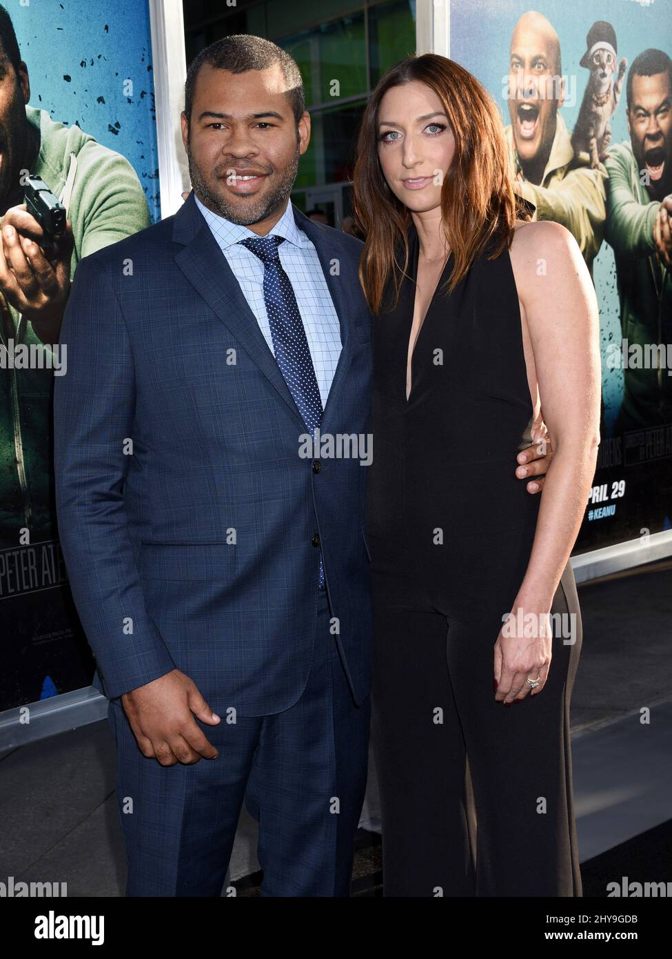 Jordan Peele and Chelsea Peretti attending the "Keanu" premiere held at ...
