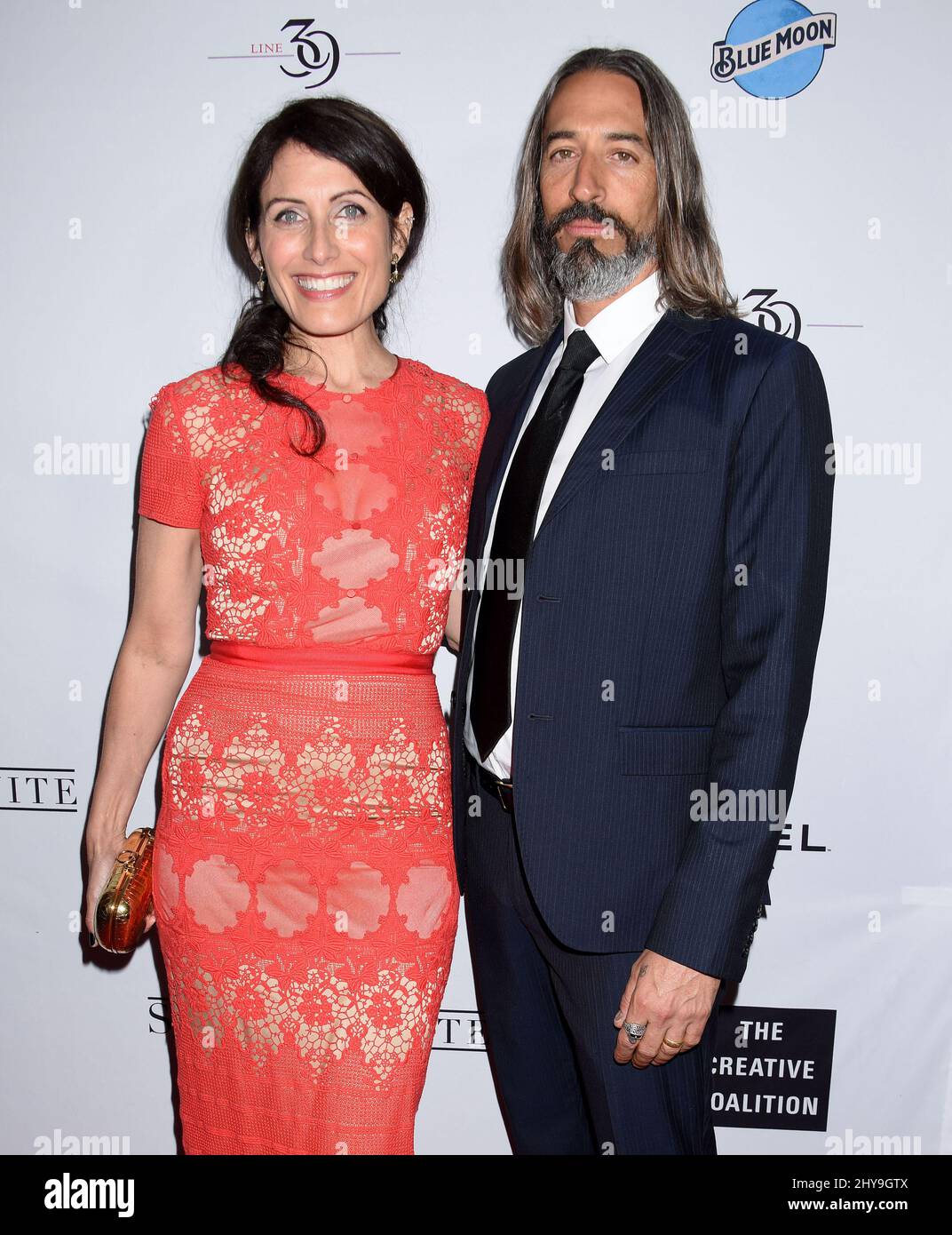 Lisa Edelstein and Robert Russell attends The Creative Coalition hosts ...