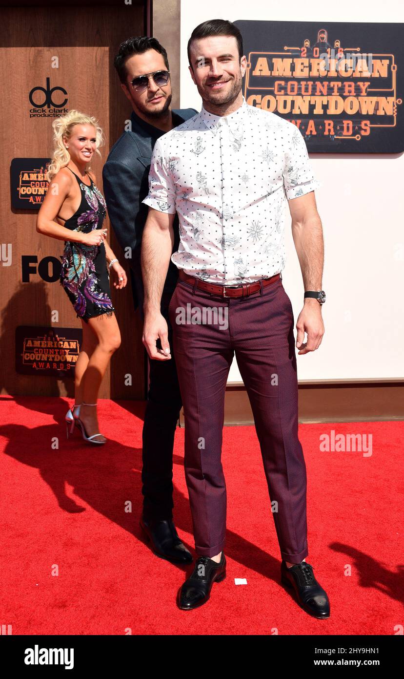 Sam Hunt and Luke Bryan attending the 2016 American Country Countdown ...