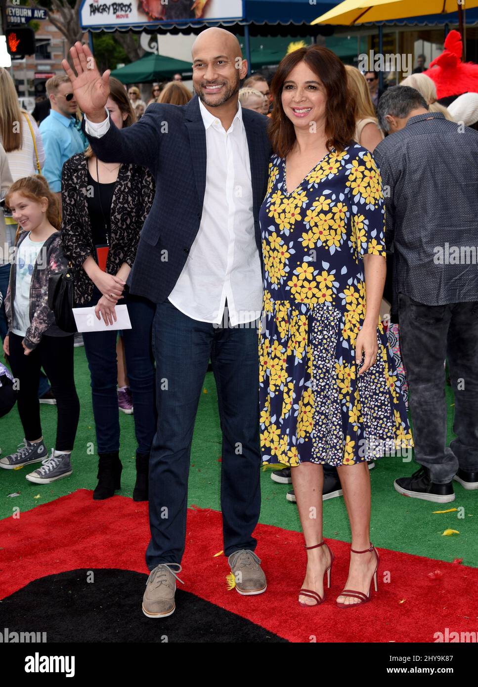 Keegan-Michael Key and Maya Rudolph attending "The Angry Birds Movie ...