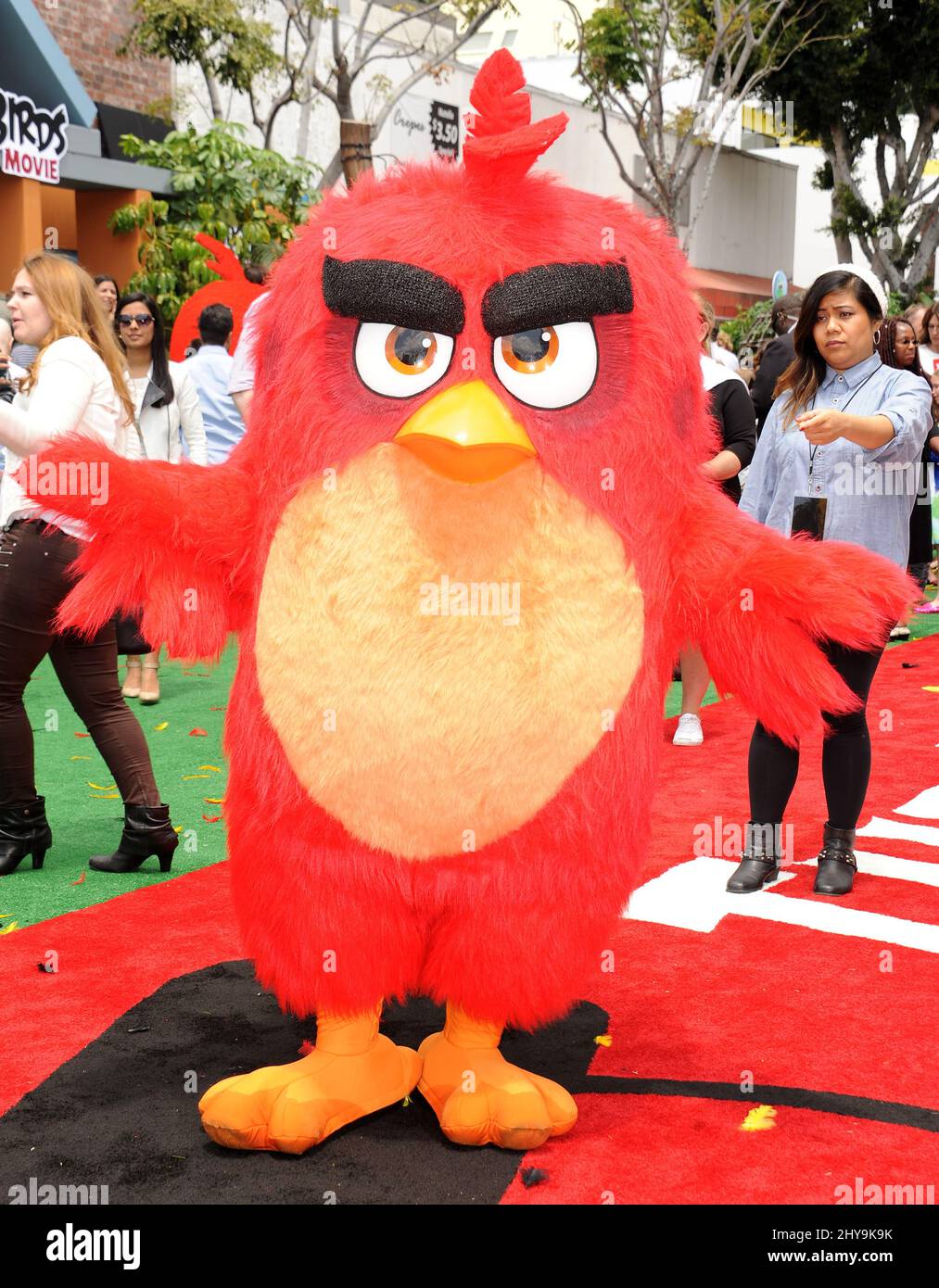 Angry Birds in costume attending "The Angry Birds Movie" Premiere held ...