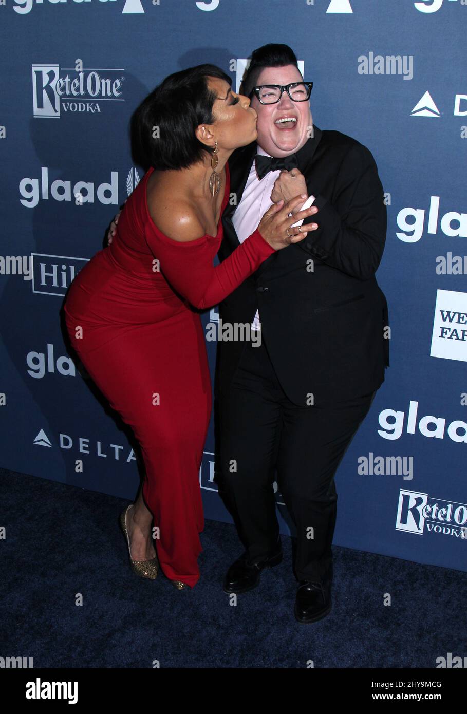 Selenis Leyva and Lea DeLaria attending the 27th annual GLAAD Media ...