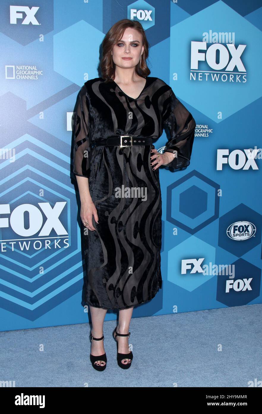 Emily Deschanel attending the FOX Networks 2016 Upfront Presentation held at Wollman Rink in ...