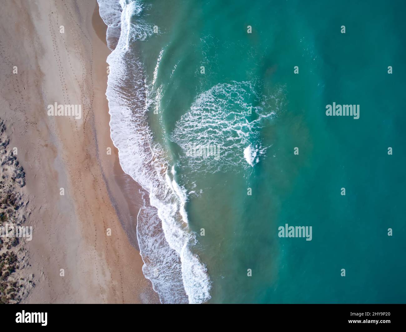 Top view of the Crete island beach Stock Photo - Alamy