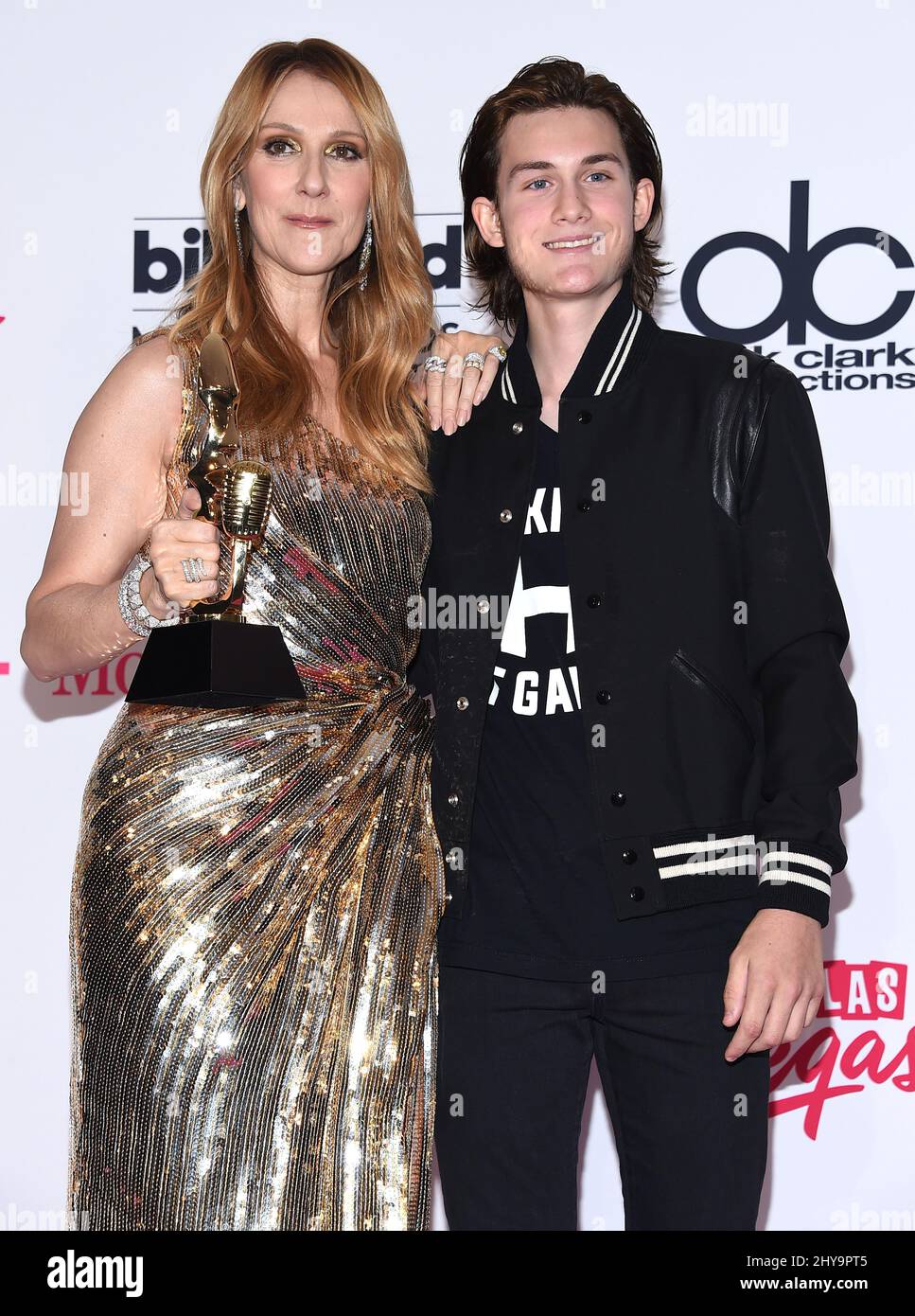 Celine Dion and René-Charles Angelil in the press room - 2016 Billboard ...